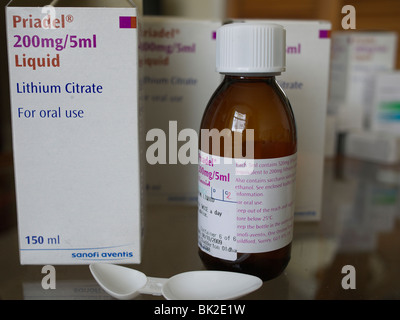 Priadel Liquid, Lithium Citrate Medicine,UK Stock Photo - Alamy