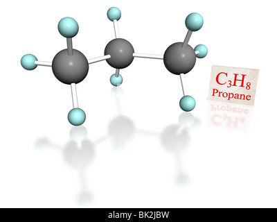 3D molecular model of propane on black background Stock Photo - Alamy