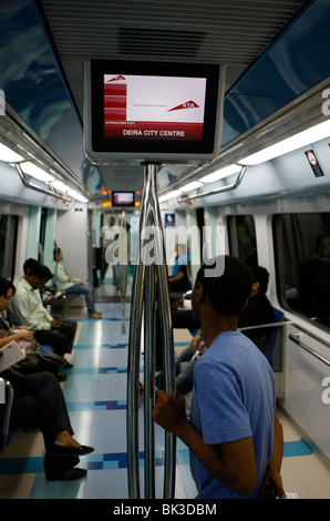 Interior of the new Dubai Metro Train, United Arab Emirates Stock Photo ...