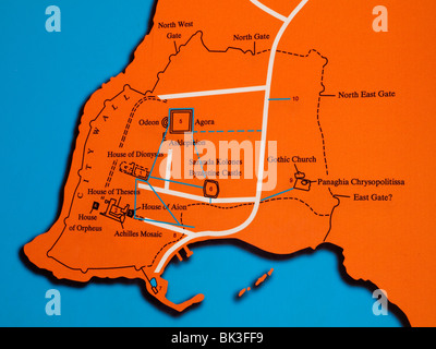Map of The Town of Paphos Cyprus Stock Photo - Alamy