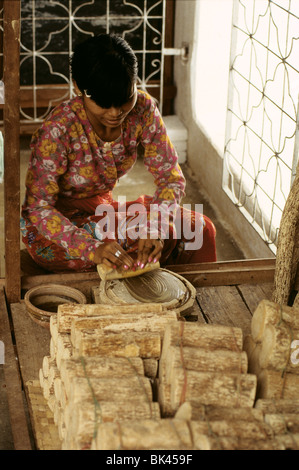 Thanaka or thanakha is a cosmetic paste made from ground bark. It is ...