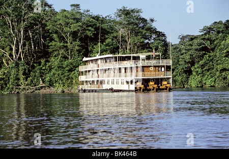 The Flotel Orellana a floating hotel on the Rio Napo River a tributary ...