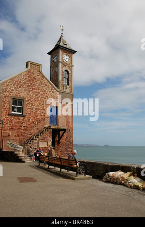 Clocktower at Kingsand Cornwall Stock Photo - Alamy