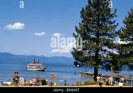 Paddle steamer Tahoe Queen on Lake Tahoe, California Stock Photo - Alamy