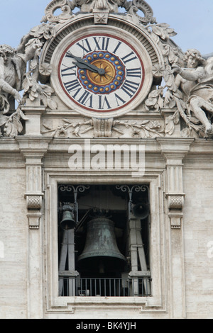 Vatican bell tower and clock Stock Photo - Alamy