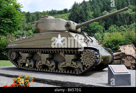US Sherman Tank M4A3 of the 9th Armored Division, on display at ...