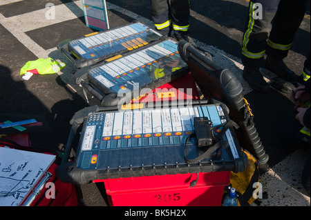 Breathing Apparatus Entry Control Board in use at a fire Stock Photo ...