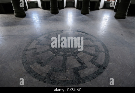 Occult symbol of a black sun in the floor of the Hall of SS Generals ...