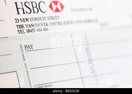 HSBC Bank on chequebook Stock Photo - Alamy
