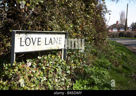 British road sign for Love Lane Stock Photo - Alamy