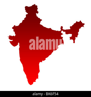 Map of India in red on grey political globe with transparent oceans. 3D ...