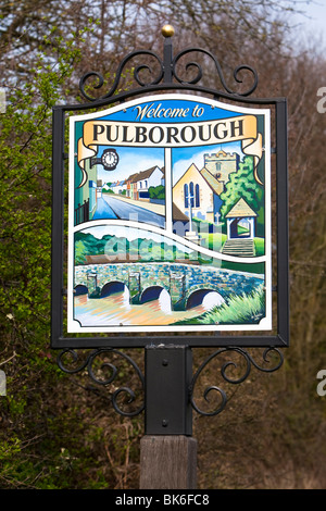 Village sign, Pulborough, West Sussex, England, United Kingdom Stock ...