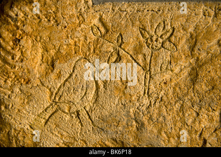 Carving by schoolchildren in the wall of Grindle Barn, Ladybower ...