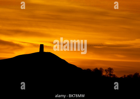 Glastonbury Tor at sunset Stock Photo - Alamy