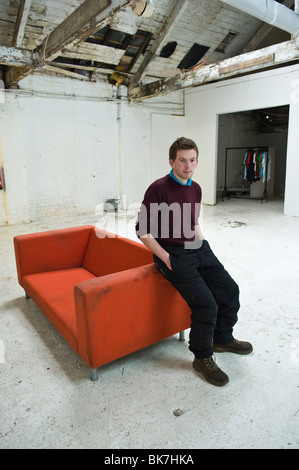 Sam Aldridge young artist sculptor pictured in his studio Cardiff South ...