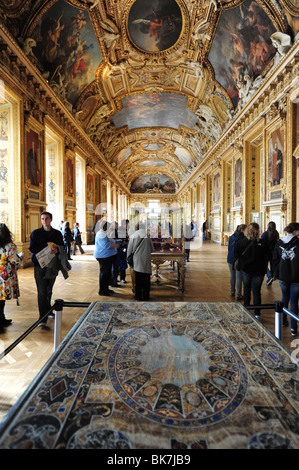 Paris, France. Louvre Palace. The Apollo Gallery. Engraving by A ...