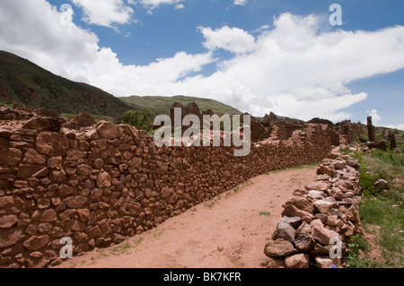 The Peruvian site of Pikillacta which is an enormous set of ruins ...