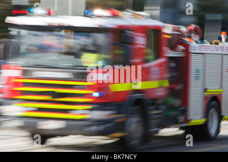 Fire engine in city at Melbourne, Australia Stock Photo - Alamy