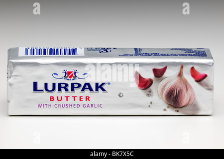 125g block of Lurpak butter with crushed garlic Stock Photo - Alamy