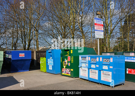 Household recycling bank. Morrisons supermarket, The Old Showground ...