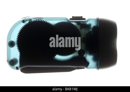 Small non battery ratchet clockwork levered LED torch Stock Photo - Alamy