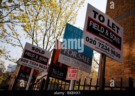 For sale signs outside flats Stock Photo - Alamy