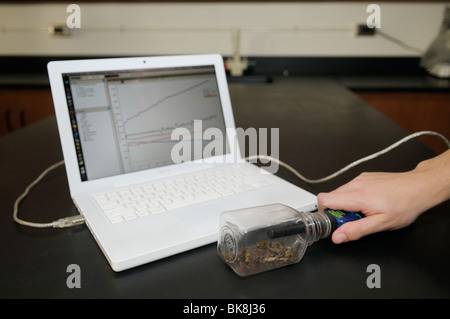 Computer interfaced carbon dioxide sensor measuring changes in CO2 ...