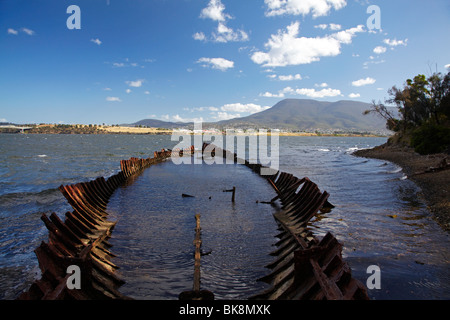 Wreck of the Barque Otago, Otago Bay, River Derwent, and Mt Wellington ...