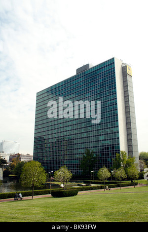 Eni palace Eur skyscraper building Rome Italy lake Stock Photo - Alamy