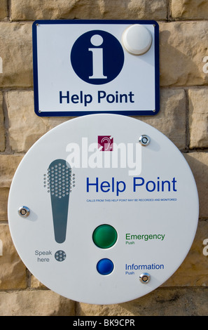 Railway station help point for emergency or information Stock Photo - Alamy