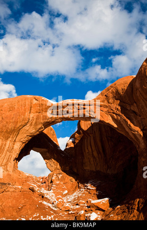 Double Arch, an Entrada sandstone arch in the Windows Section of Arches ...