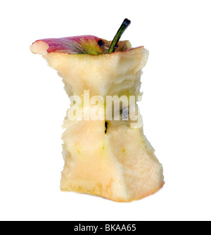 Apple core on white background. Composting of organic waste Stock Photo ...