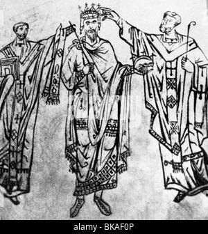 Conrad II, circa 990 - 4.6.1039, Holy Roman Emperor 1027 - 1039, scene ...