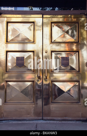 Calgary, Alberta, Canada; Golden Doors Of The Old Courthouse With The ...