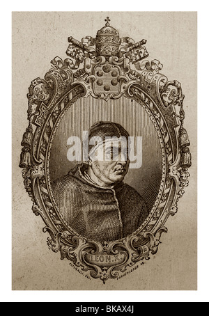 Engraving of Pope Leo X, (born Giovanni di Lorenzo de' Medici, 1475 ...