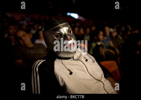 A Mexican fan in a lucha libre mask before the FIFA World Cup Group H ...