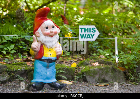 A garden gnome at 'Gnome Magic' a tourist attraction on the Old Ipswich ...