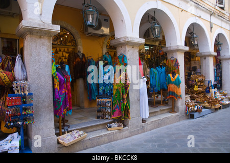 Tourist shopping in Corfu town, Corfu, Greece Stock Photo: 117032284 ...