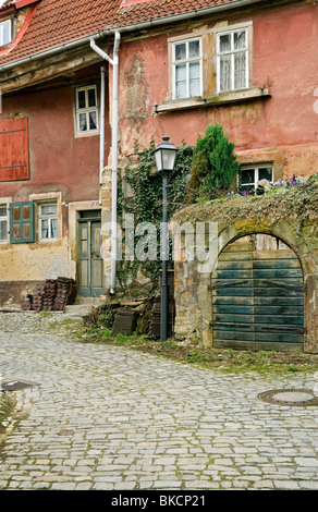 A dilapidated, old timber-frame house in Bledzew in Poland Stock Photo ...