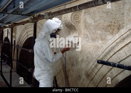 restoration of the facade, church of santi dodici apostoli, rome, italy ...