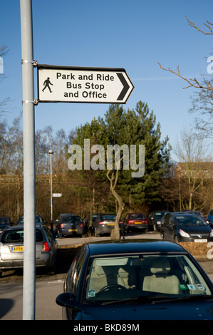 Cars parked in Askham Bar park and ride car park in York city centre ...