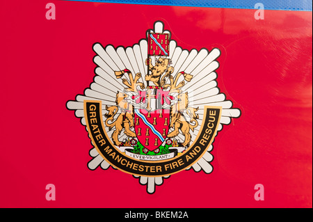 Greater Manchester Fire and Rescue Service logo badge Stock Photo - Alamy