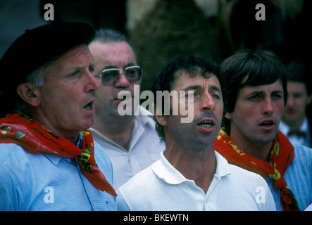 French Basque people adult men wearing black beret in the French Stock ...