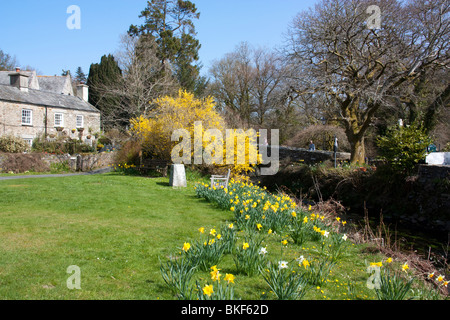 Picturesque Cornish village of Altarnun, Cornwall, England. Autumn ...