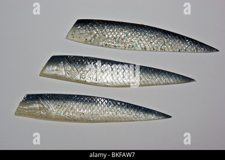 Soft silicone plastic imitation herring baits with bendable metal ...