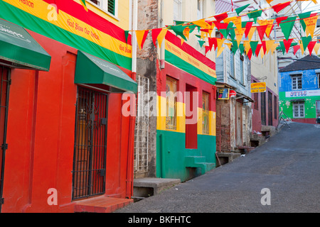Colorful buildings and architecture of St. George's, Grenada Stock ...