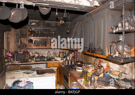 Kitchen food and units severely damaged following domestic house ...