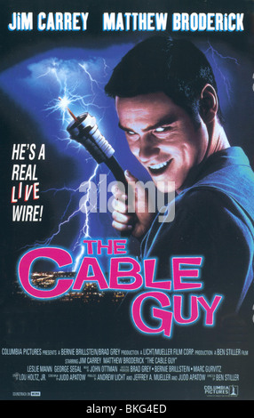 1996 The Cable Guy movie poster HBO TV premiere , Director: Ben Stiller with Jim Carrey Stock ...