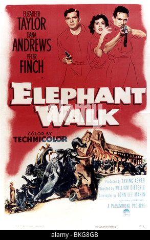 ELEPHANT WALK poster for 1954 film with Elizabeth Taylor Stock Photo ...
