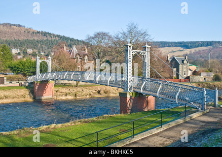 Peebles, Suspension Bridge over River Tweed Scottish bridges rivers UK ...
